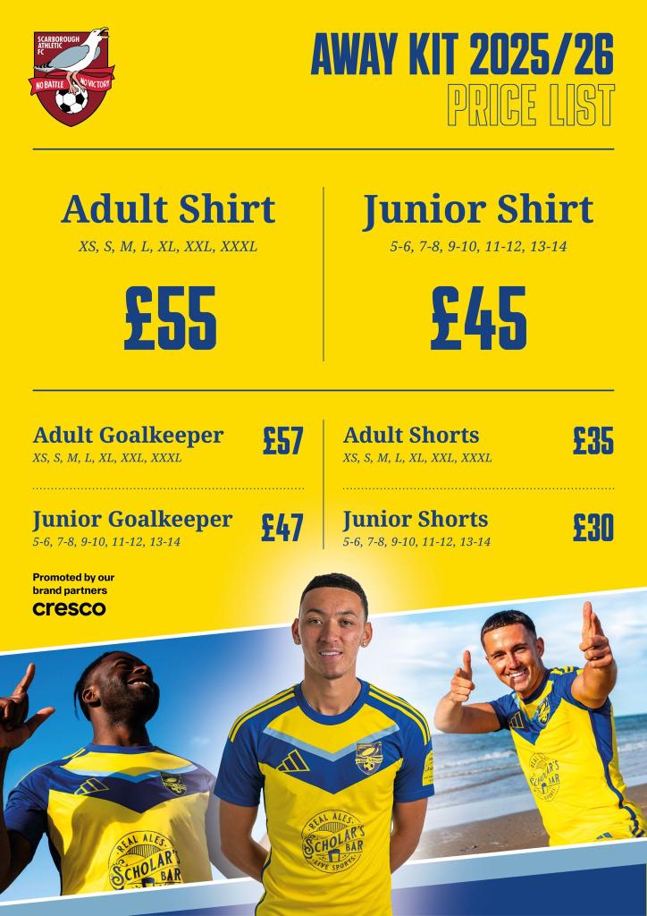 Introducing the 2025/26 away kit - Scarborough Athletic