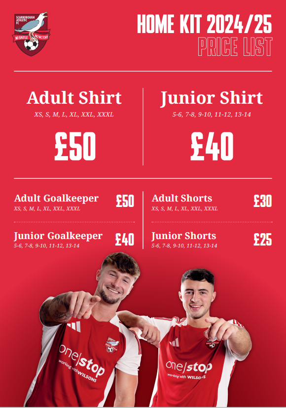 Introducing our 2024/25 home kit - Scarborough Athletic